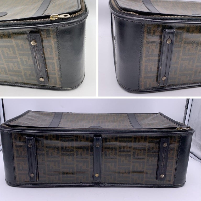 Fendi Vintage Zucca Monogram Vinyl Canvas Travel Bag Suitcase For Sale ...
