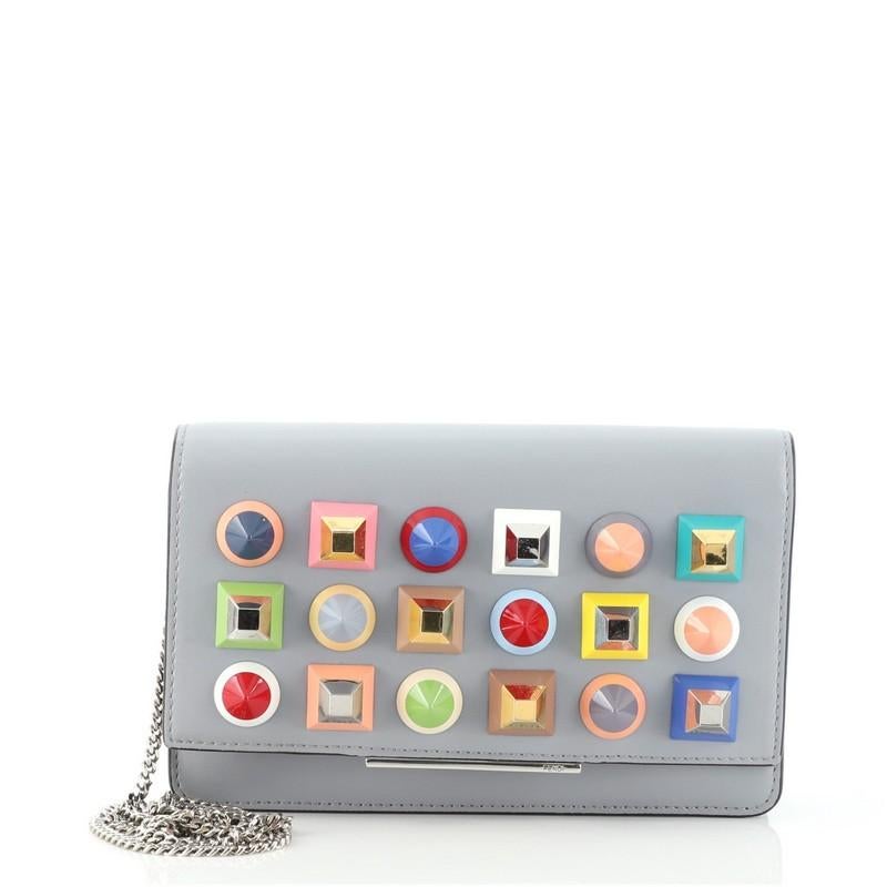 Fendi Wallet on Chain Studded Leather at 1stDibs | fendi studded wallet