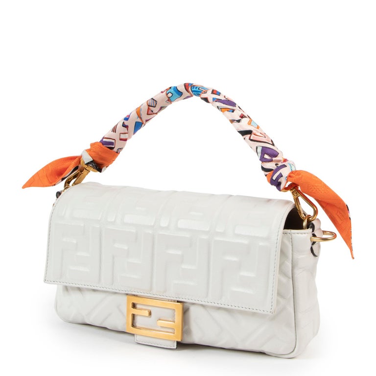 Fendi White Baguette Shoulder Bag + Multicolor Wrappy at 1stDibs
