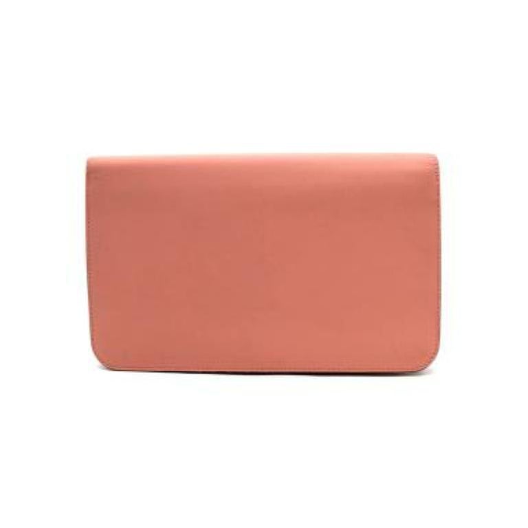 Fendi White and Coral 2Jours Envelope Clutch For Sale at 1stDibs