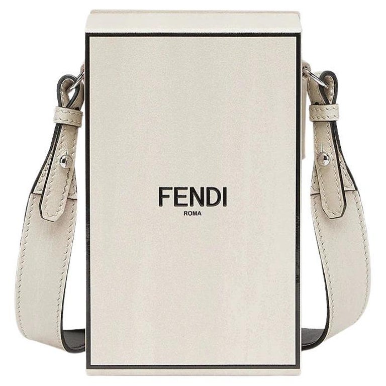 Fendi White Leather Vertical Box Bag For Sale at 1stDibs