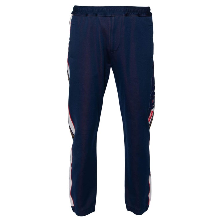 Fendi x Hey Reilly Blue Jersey Logo Tape Trimmed Trackpants L For Sale ...
