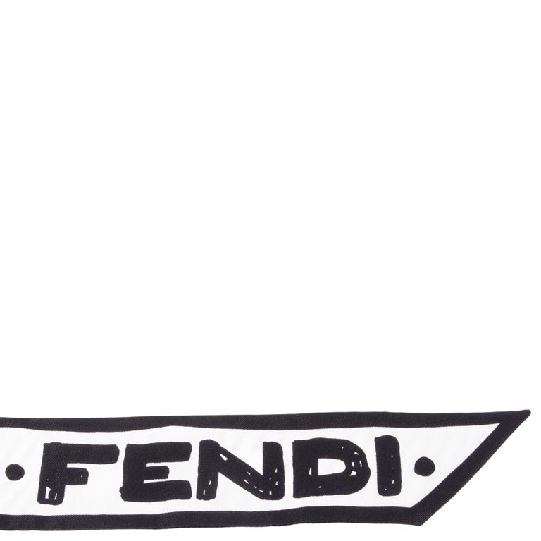 FENDI x JOSHUA VIDES black and white silk WRAPPY Twilly Scarf at 1stDibs