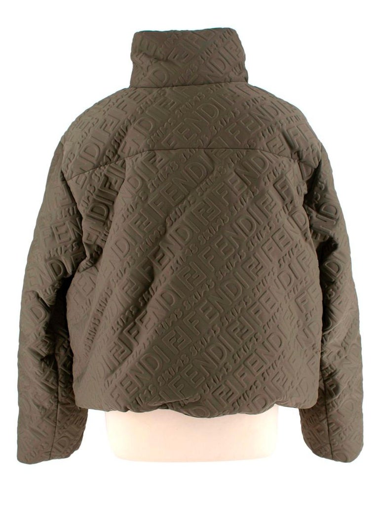 Fendi x Skims Khaki Green Down Puffer Jacket For Sale at 1stDibs