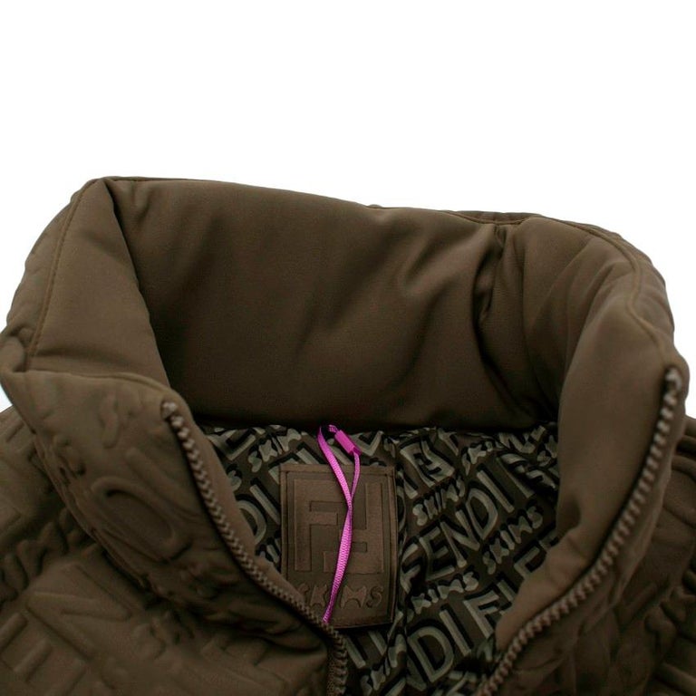 Fendi x Skims Khaki Green Down Puffer Jacket For Sale at 1stDibs