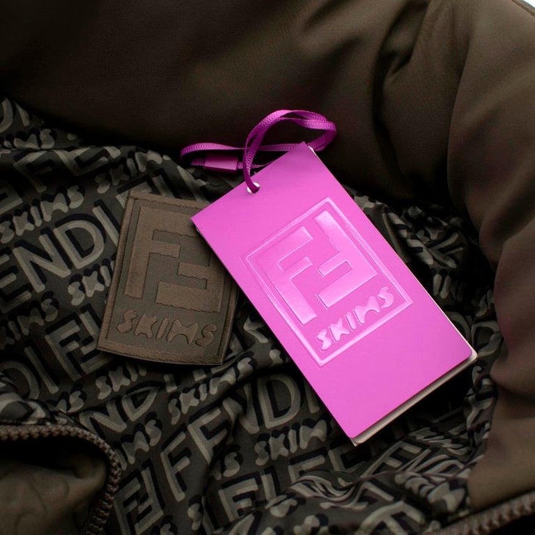 Fendi x Skims Khaki Green Down Puffer Jacket For Sale at 1stDibs