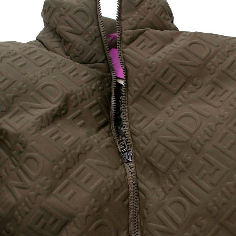 Fendi x Skims Khaki Green Down Puffer Jacket For Sale at 1stDibs