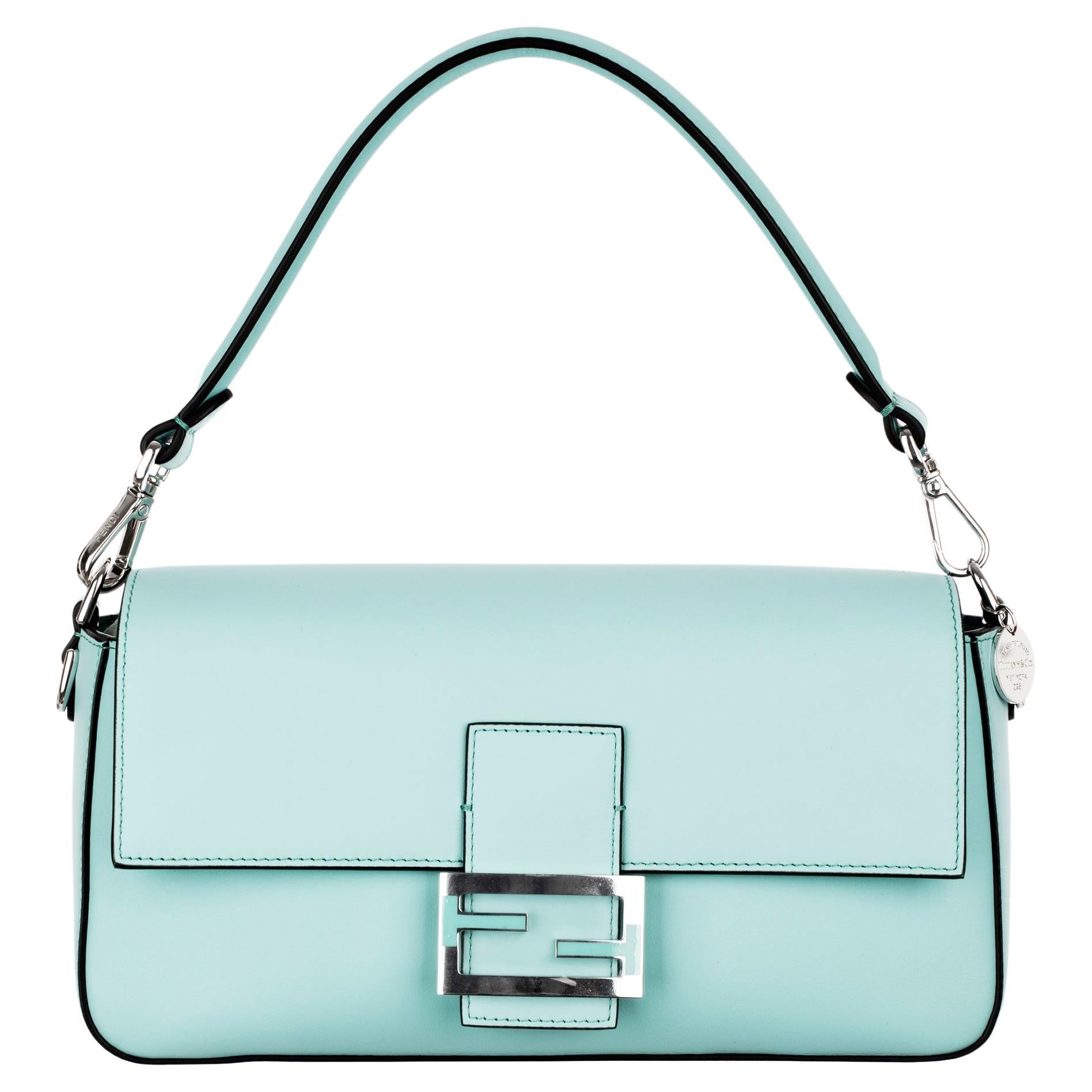 Fendi X Tiffany and Co Medium Leather Baguette For Sale at 1stDibs