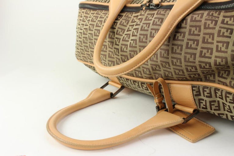 Fendi XL Brown Monogram FF Zucca Duffle Bag 126f45 For Sale at 1stDibs