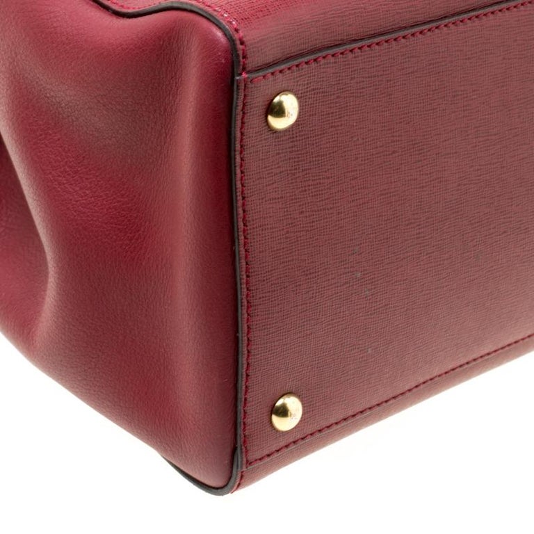 Fendi Yellow Saffiano Leather 2Jours Top Handle Bag For Sale at 1stDibs