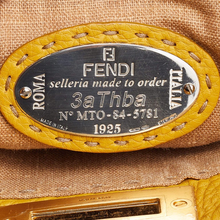 Fendi Yellow Selleria Leather Medium Peekaboo Top Handle Bag For Sale ...