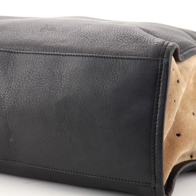 Fendi Zip Shopping Tote Leather and Suede Large For Sale at 1stDibs