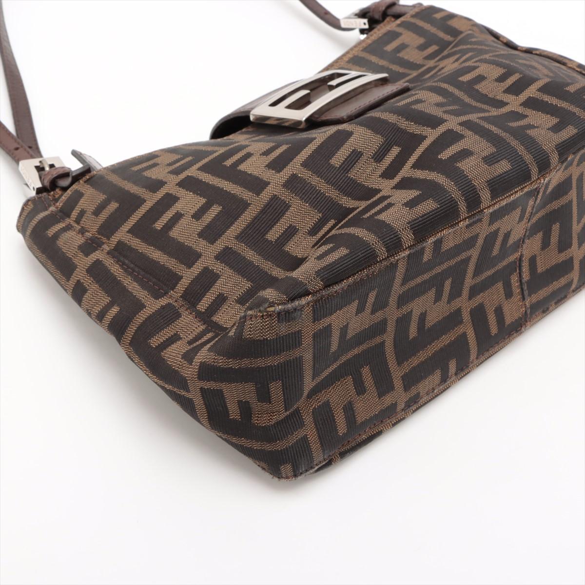 Fendi Zucca Canvas Shoulder Bag Brown For Sale at 1stDibs