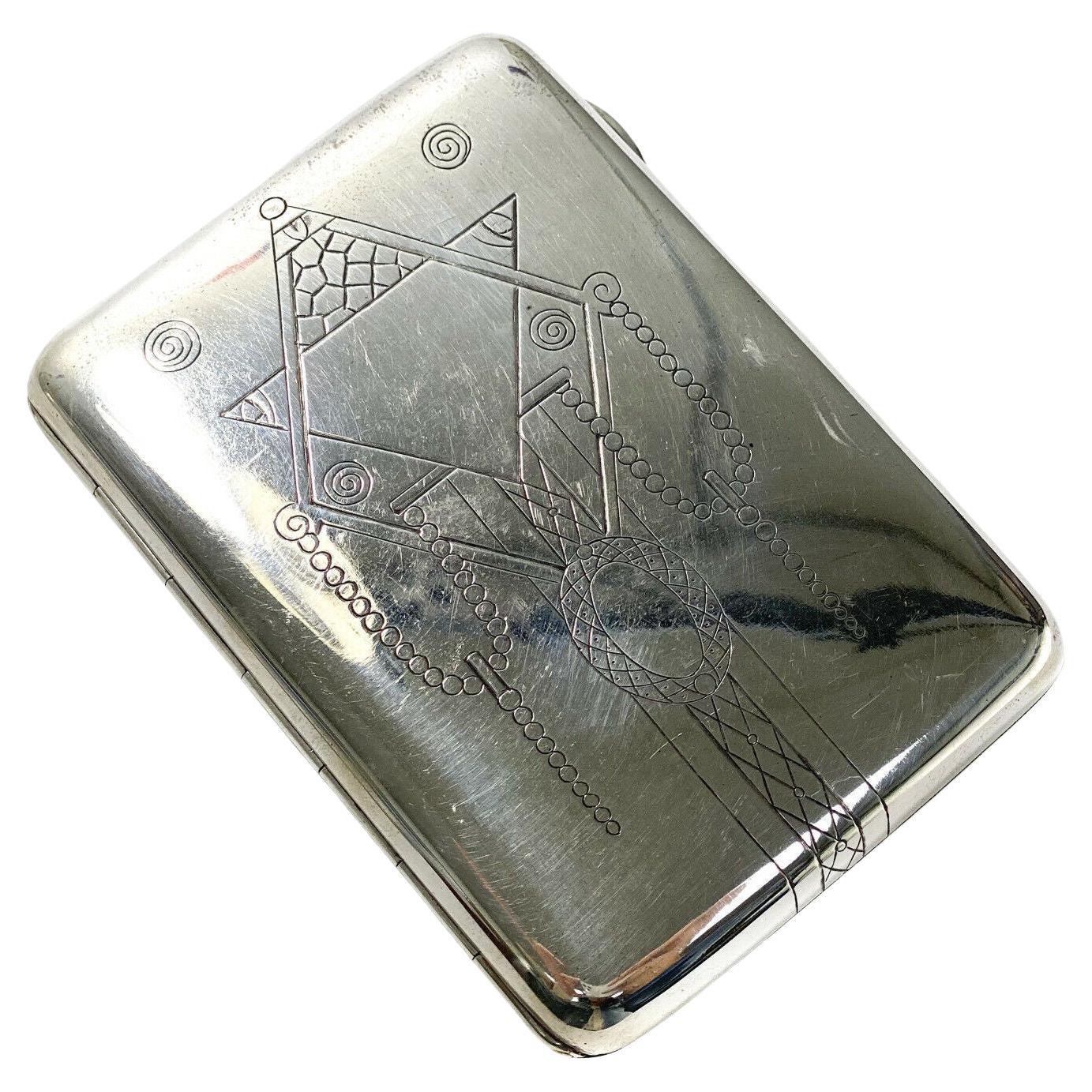 Russian 84 Silver Cigarette Case Moscow Second Kokoshnik, 1908-1926 For ...