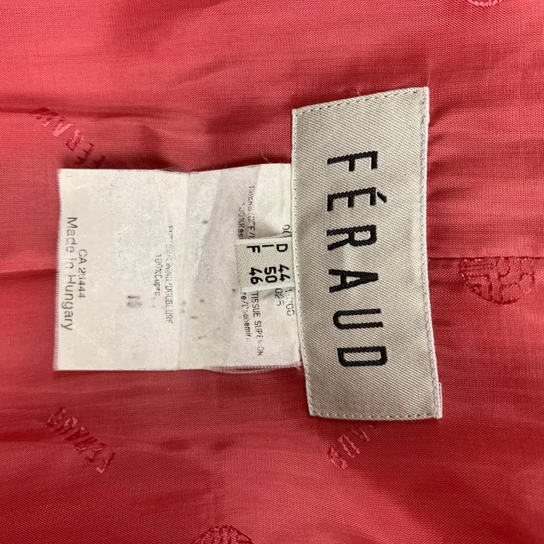FERAUD Size 12 Pink Cashmere Notch Lapel Jacket Blazer For Sale at 1stDibs