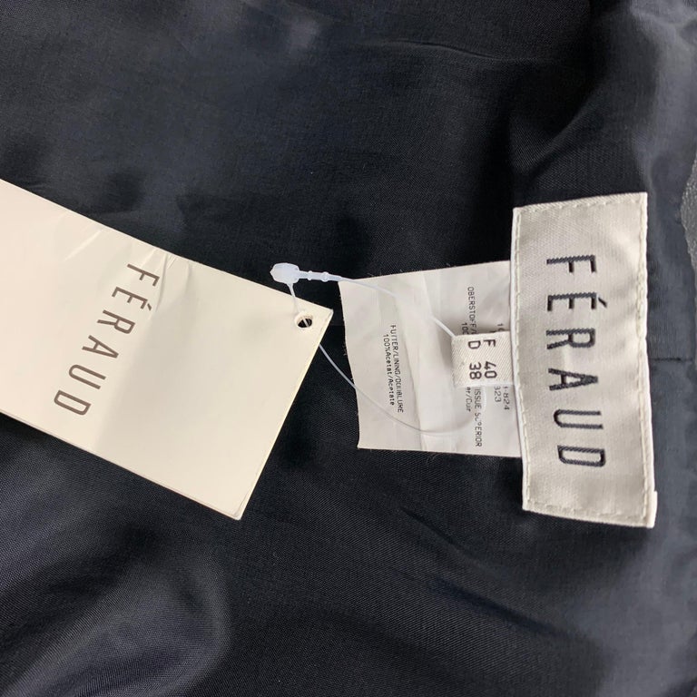 FERAUD Size 8 Black Leather Single Breasted Jacket For Sale at 1stDibs