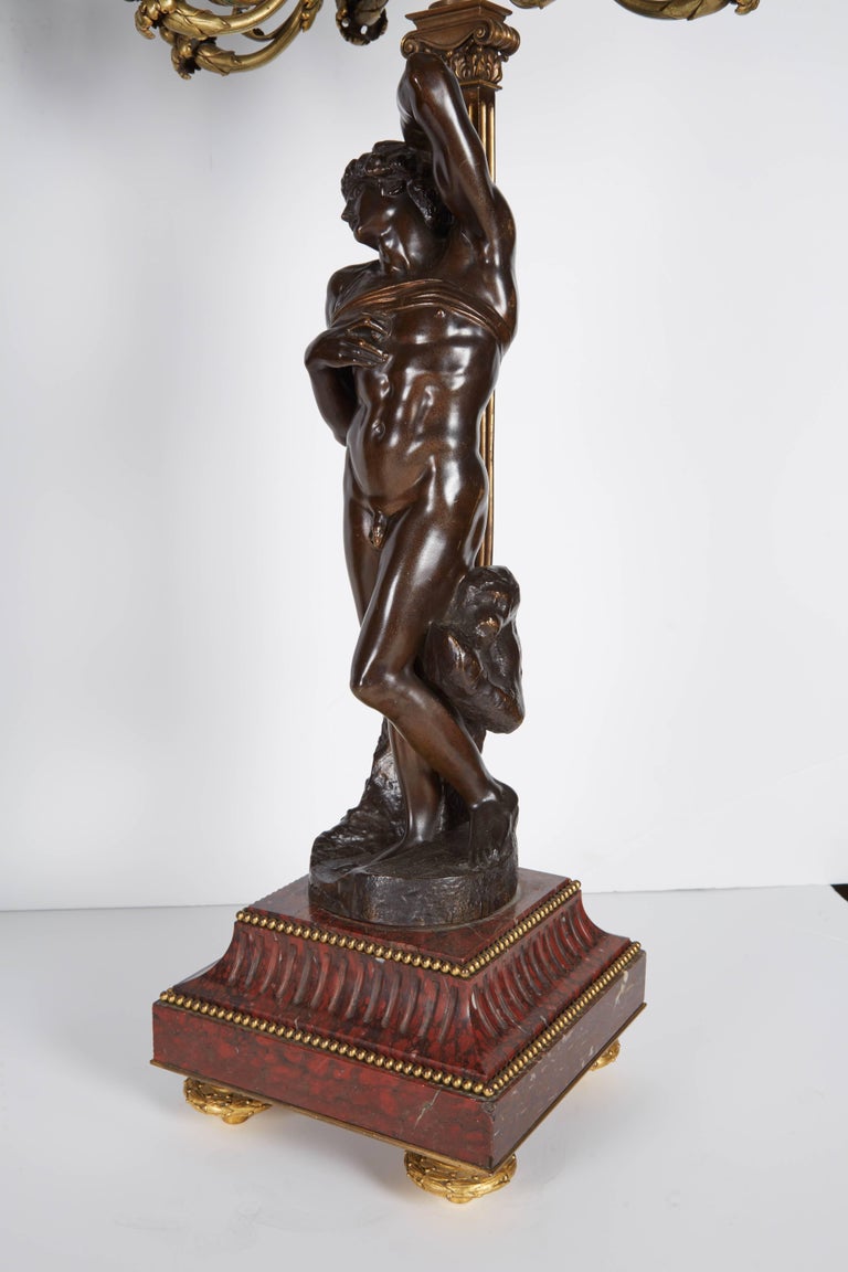 Ferdinand Barbedienne, a Large Pair of French Gilt Patinated Bronze ...