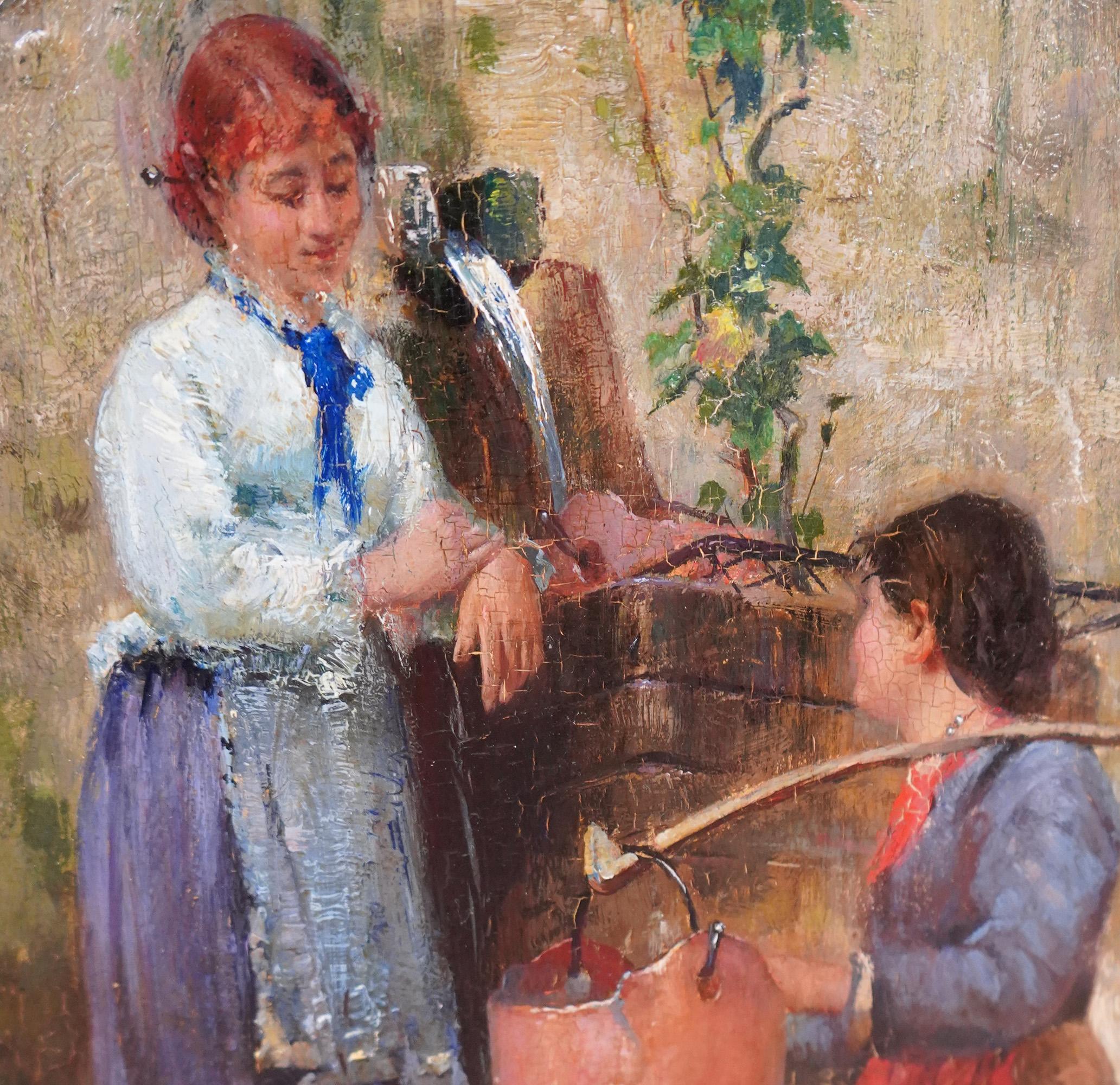 Ferdinand Max Bredt - A Chat Beside the Fountain For Sale at 1stDibs