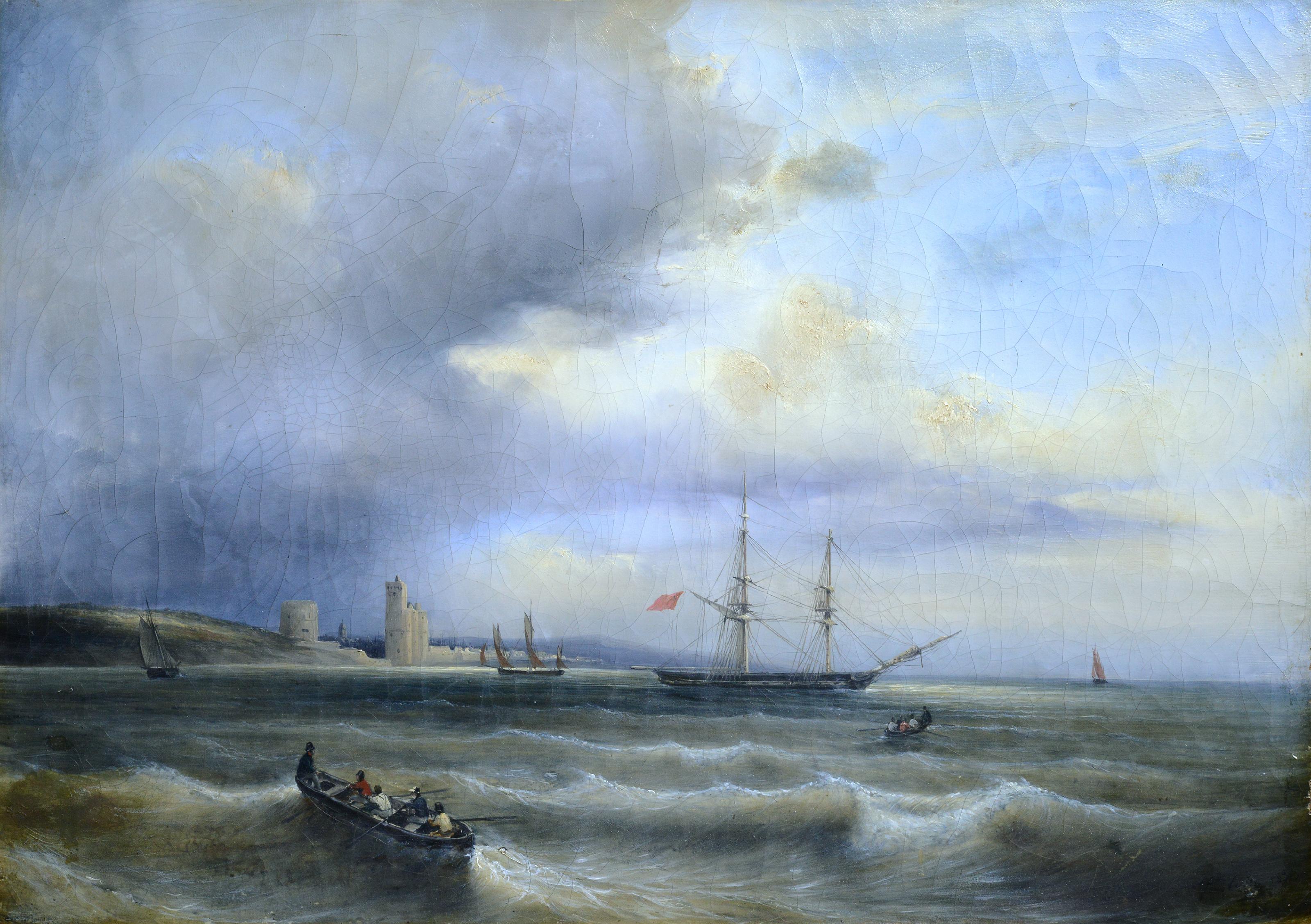 French Seascape Ships off Saint Vaast la Hougue Masterwork Ferdinand ...