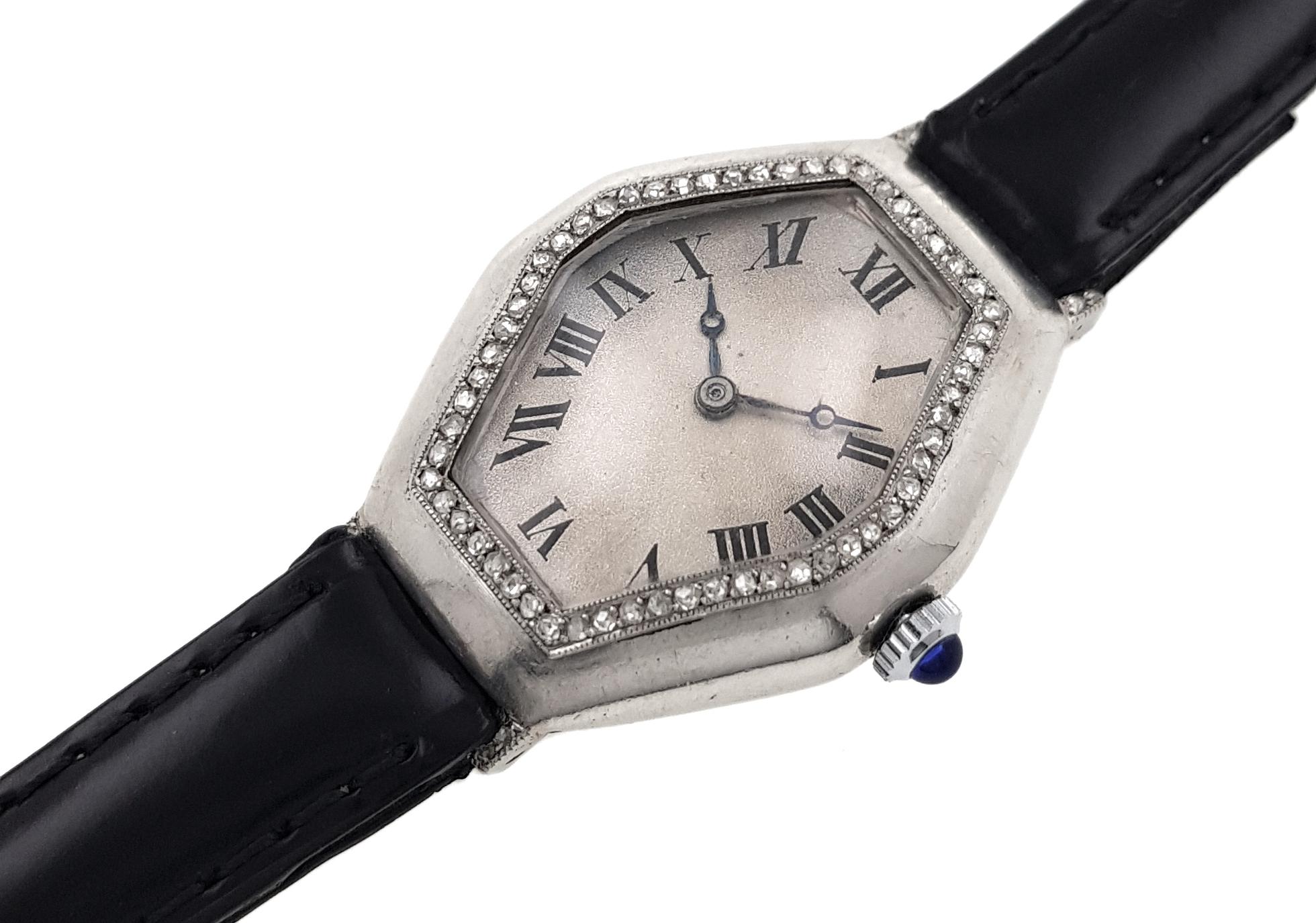Ferdinand Verger Freres Platinum Tonneau Art Deco Art Nouveau Watch ...