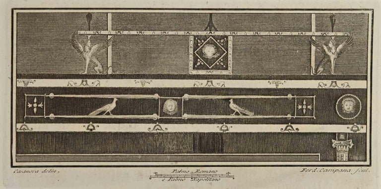 Ferdinando Campana - Ornamental Pompeian Style - Etching by Ferdinando ...