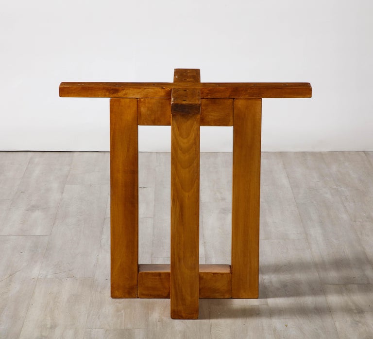 Ferdinando Meccani Travertine, Wood Dining Table or Center Table, Italy ...