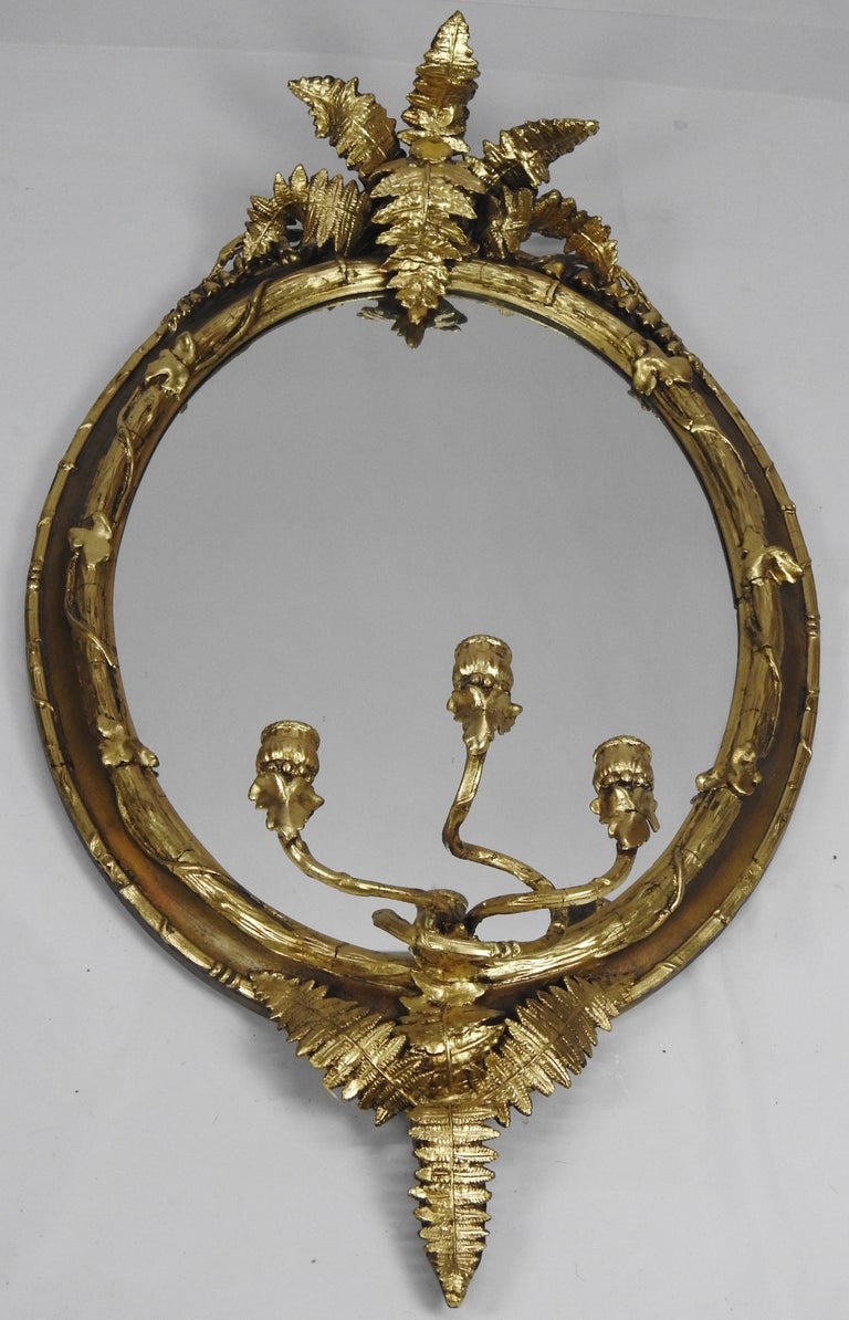 Fern Leaf Mirrored Sconces For Sale at 1stDibs