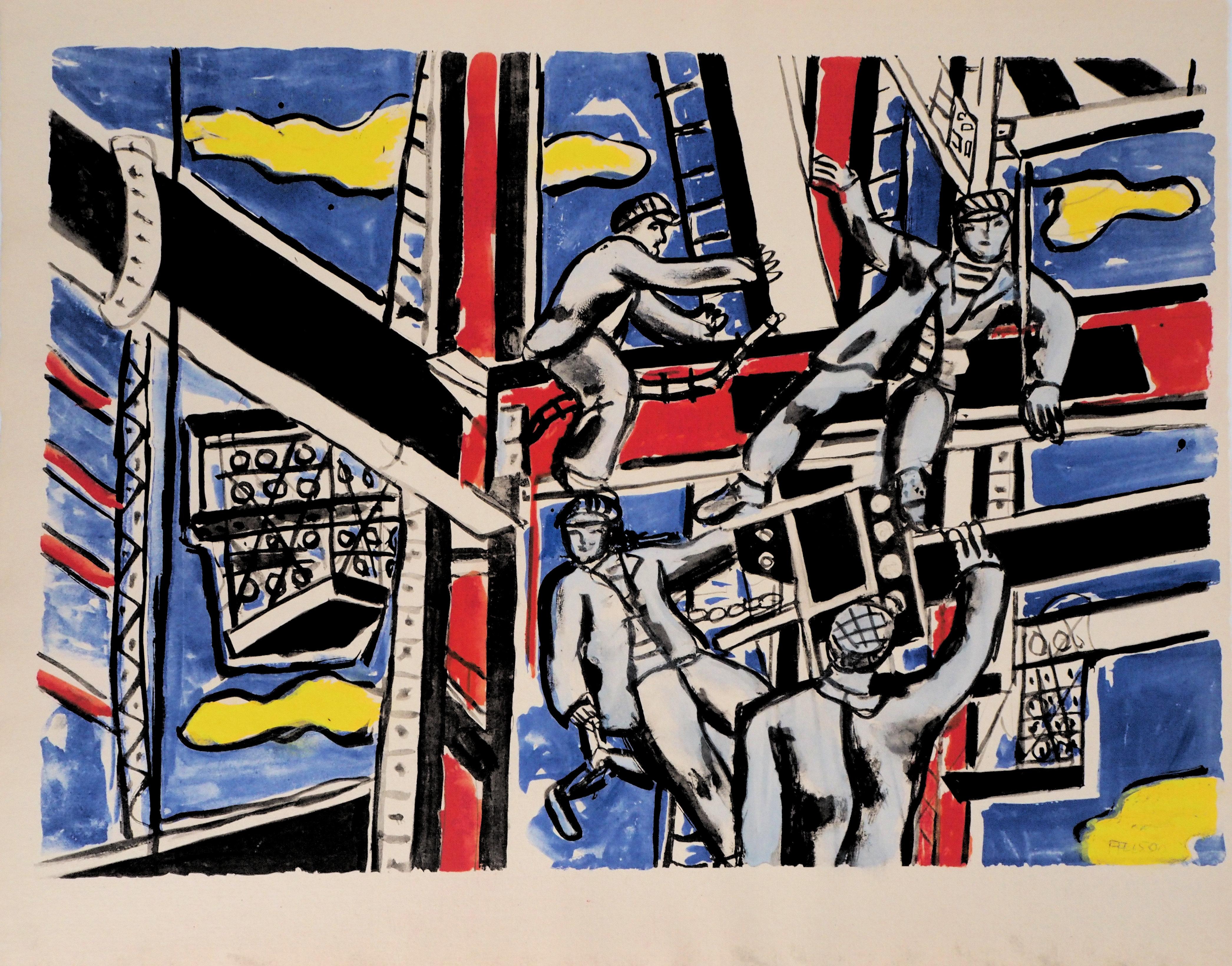 Fernand Léger - The Builders - Lithograph and Stencil, 1959 at 1stDibs
