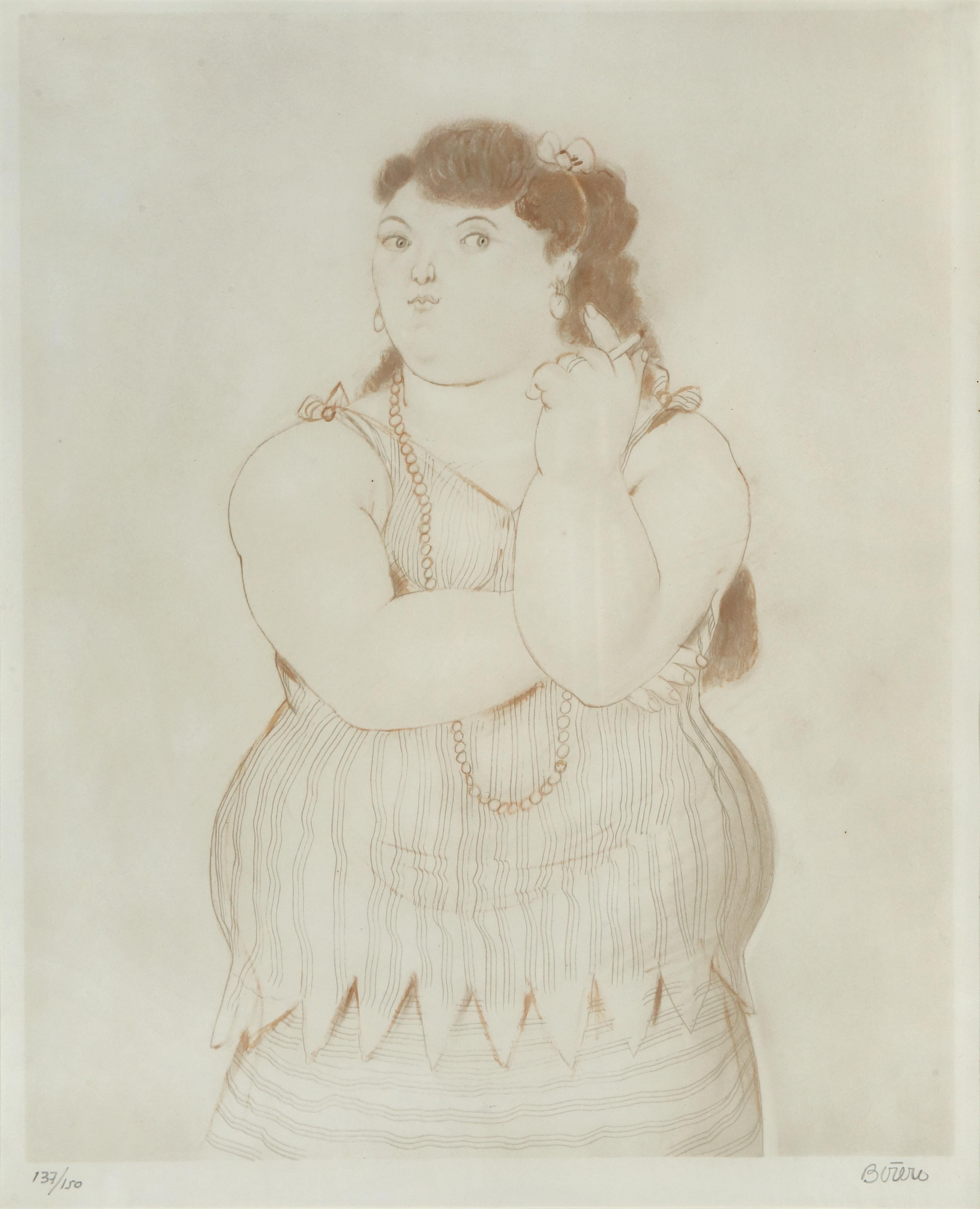 Fernando Botero - Mujer Fumando. Ed 140 of 150 For Sale at 1stDibs