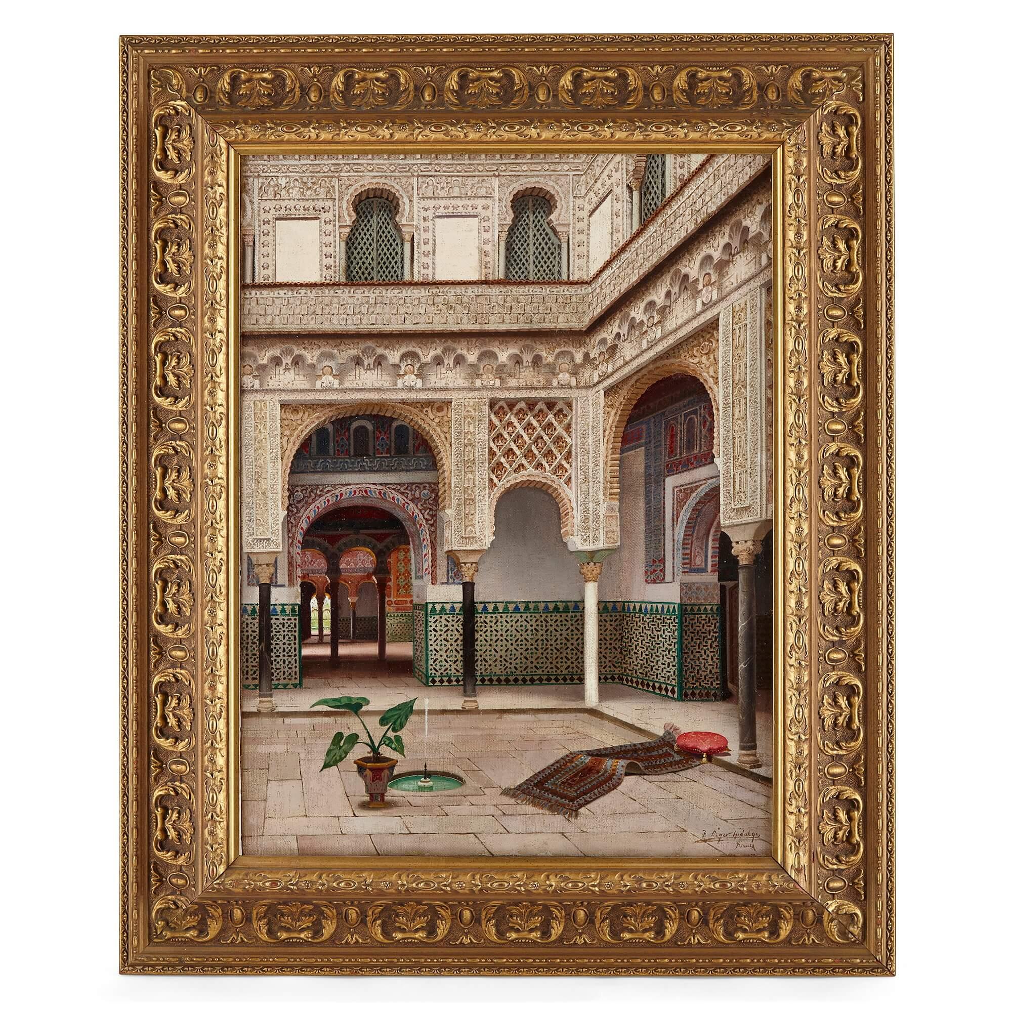 Fernando Liger Hidalgo - Orientalist Oil Painting of the Alcázar of ...