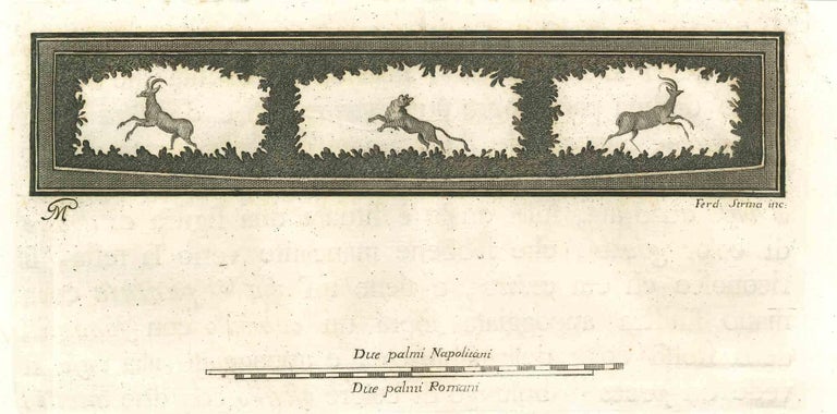 Fernando Strina - Animals Pompeian Fresco - Gravure de Fernando Strina ...