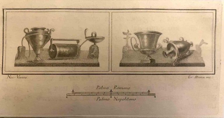 Fernando Strina - Pompeian Style Jar and Pitcher - Etching by Fernando ...