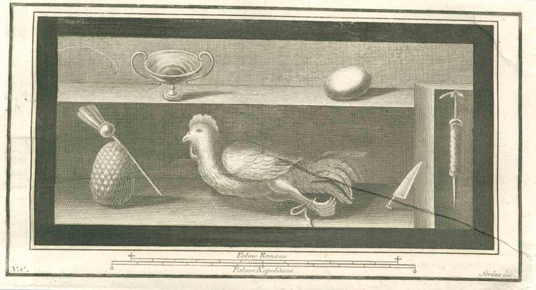Fernando Strina - Still Life Pompeian Fresco - Etching by Fernando ...