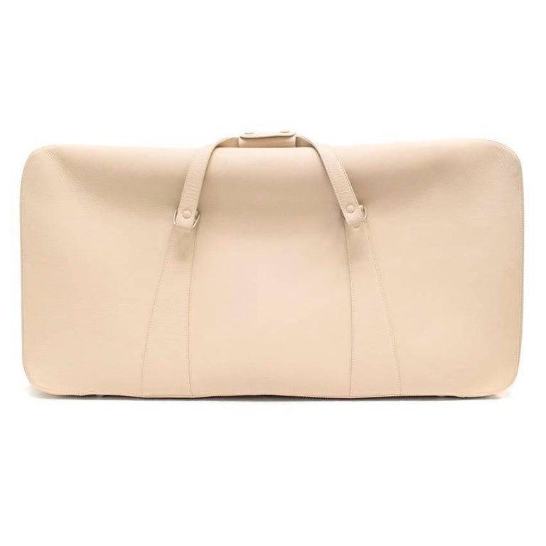 Ferrari Beige Large Leather Suitcase For Sale at 1stDibs