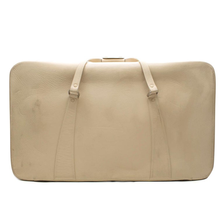 Ferrari Beige Large Leather Suitcase For Sale at 1stDibs