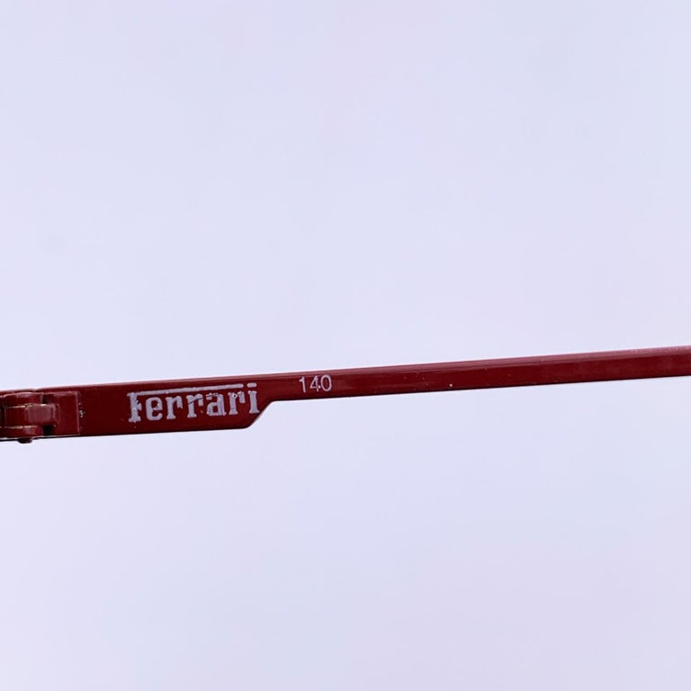 Ferrari Red Metal Aviator Mint Sunglasses F 14 63/13 140 mm For Sale at ...