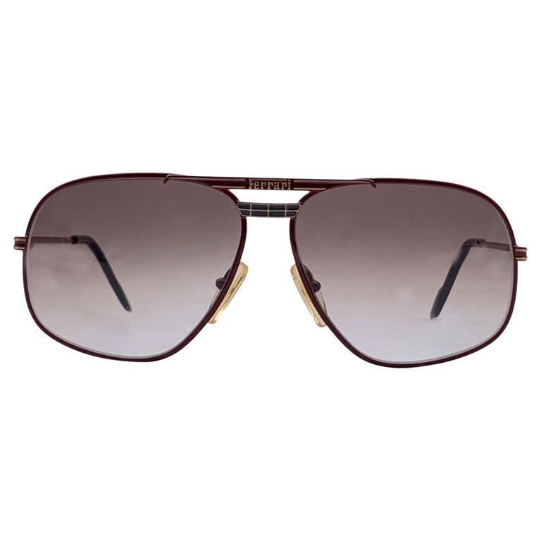 Ferrari Red Metal Aviator Mint Sunglasses F 14 63/13 140 mm For Sale at ...