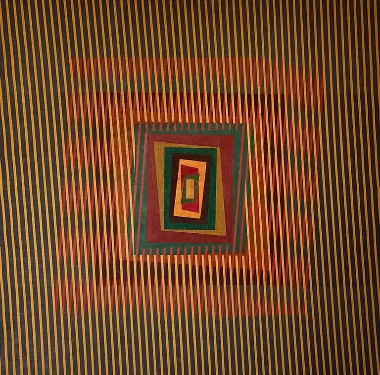 Ferruccio Gard - Kinetic, geometric op-art modern painting "Autunno ...