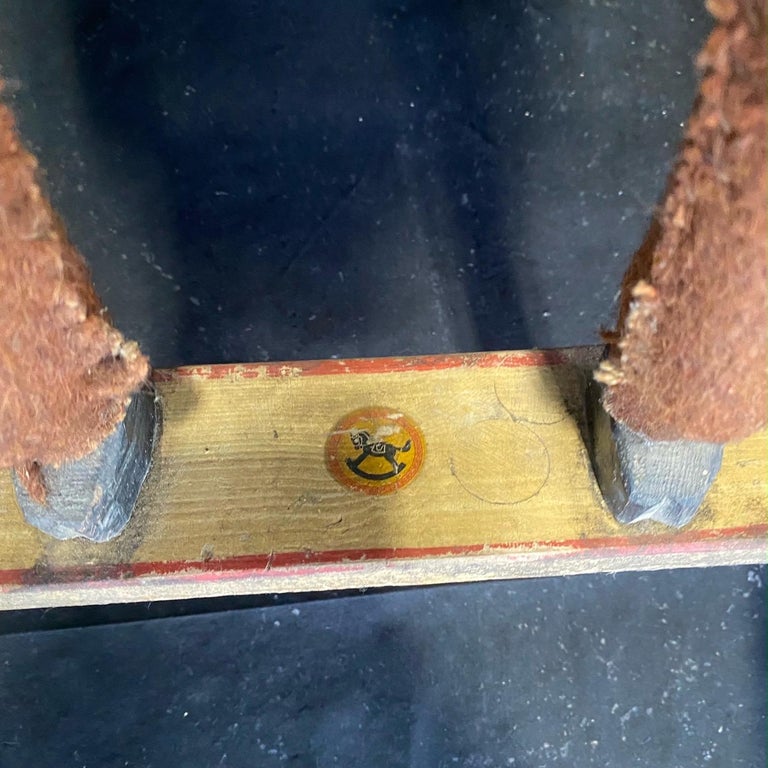 Fetching Folk Art British 19th Century Rocking Horse with Glass Eyes ...