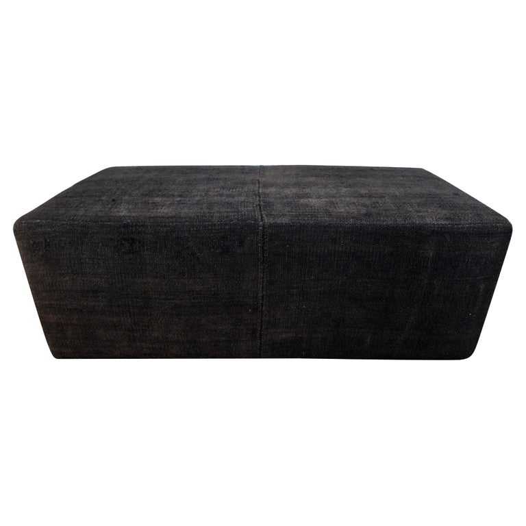Fi Custom Ottoman Bench In Vintage Berber Tribal Kilim Wool Chocolate