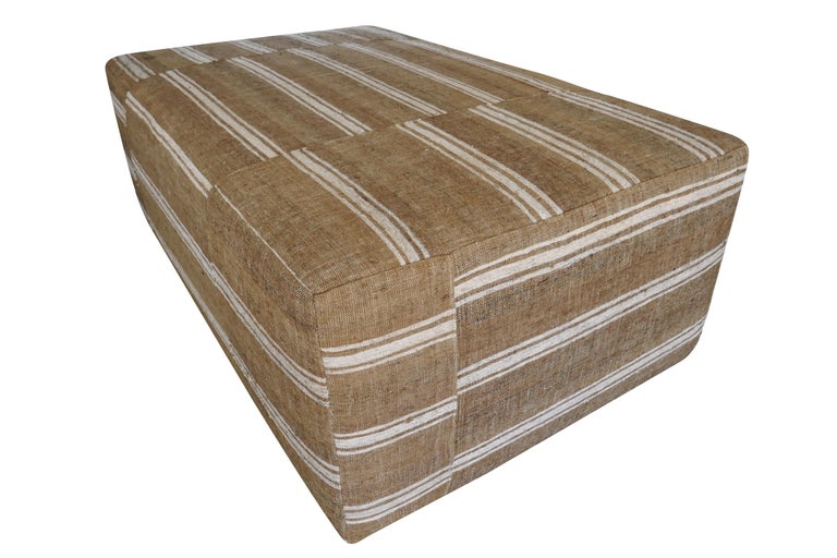 Fi Vintage Custom Berber Kilim Wool Cocktail Ottoman At 1stdibs