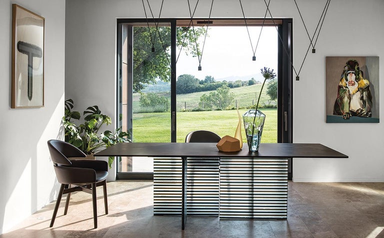Fiam Big Wave Glass Table at 1stDibs