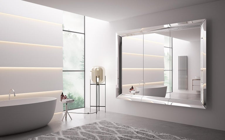 Fiam Caadre 612 Free Standing Mirror in Curved Glass, by Philippe ...