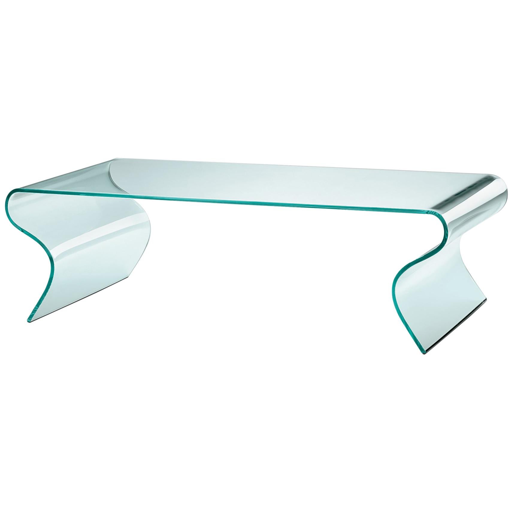 Fiam Charlotte 1550 Coffee Table in Curved Glass, by Prospero Rasulo ...