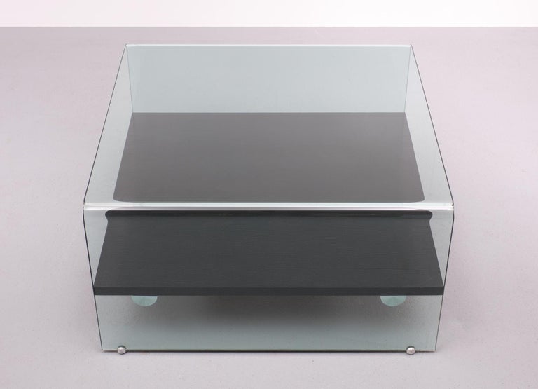 Fiam Curved Coffee Table Post Modern, Italy For Sale at 1stDibs