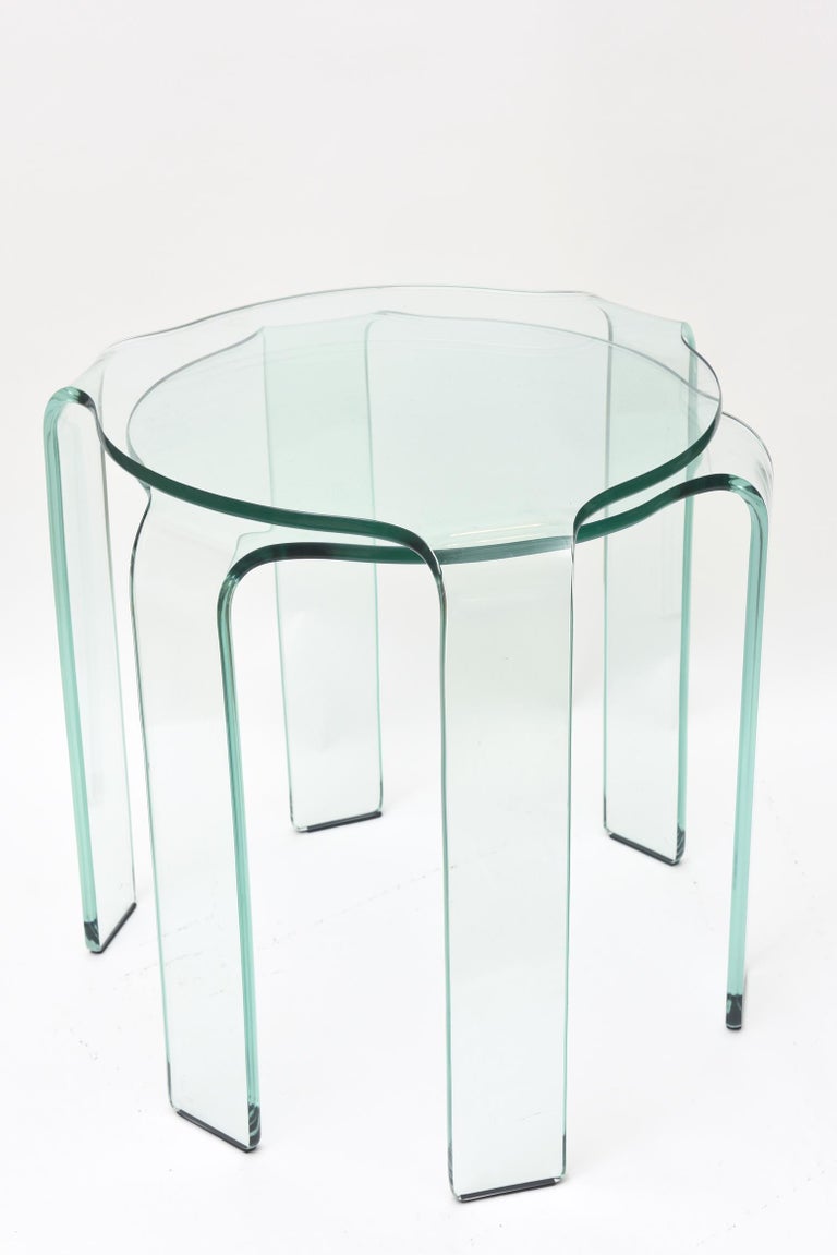 Fiam Glass Nesting Tables Set of Three at 1stDibs