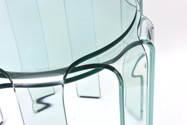 Fiam Glass Nesting Tables Set of Three at 1stDibs
