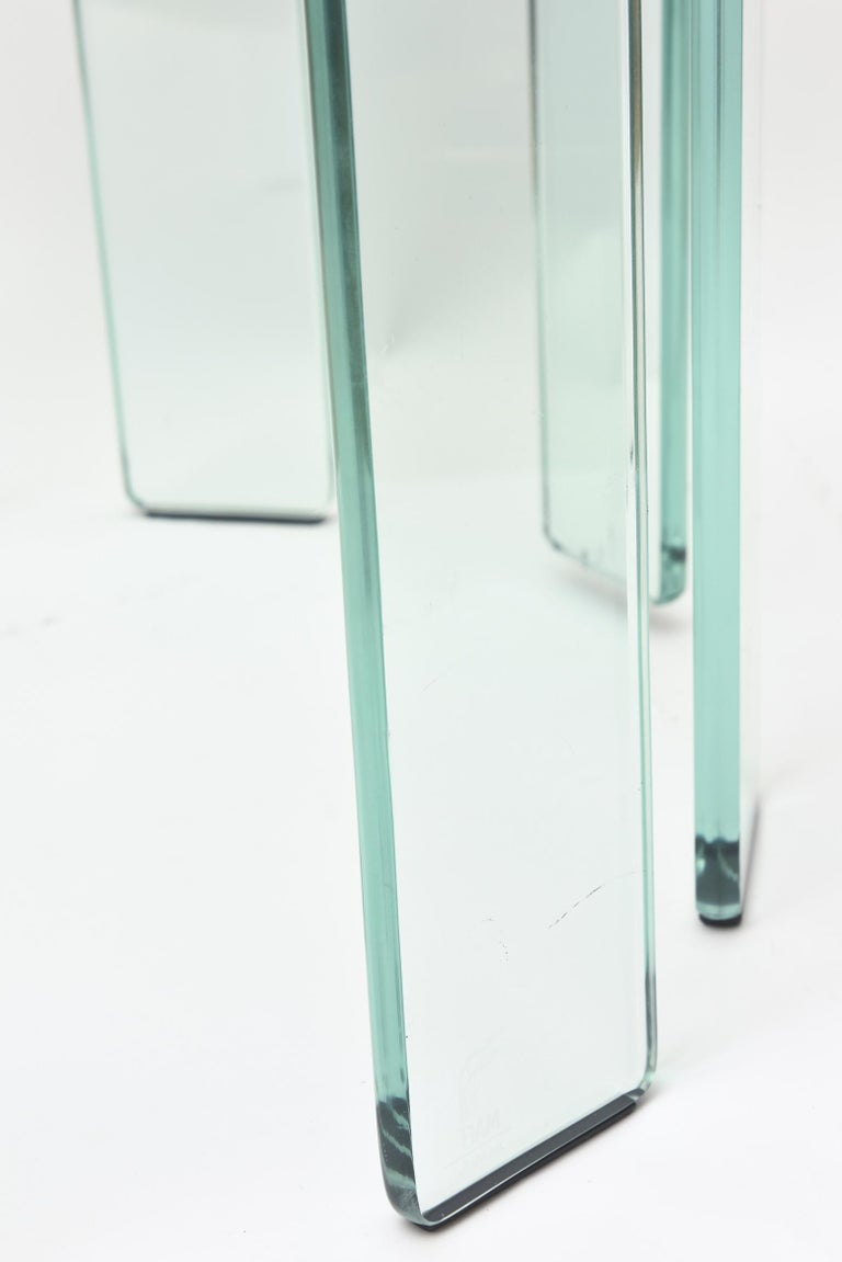 Fiam Glass Nesting Tables Set of Three at 1stDibs