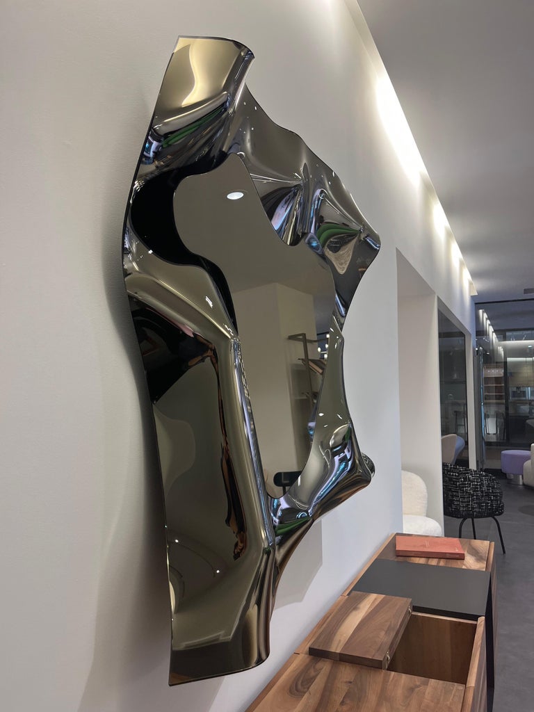 Miroir en bronze Fiam Italia Christine par O. Benini, Luca Gonzo and ...
