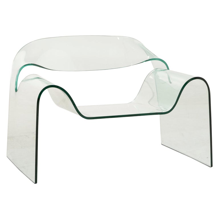 Fiam Italia Ghost Glass Armchair Cini Boeri Chair For Sale at 1stDibs